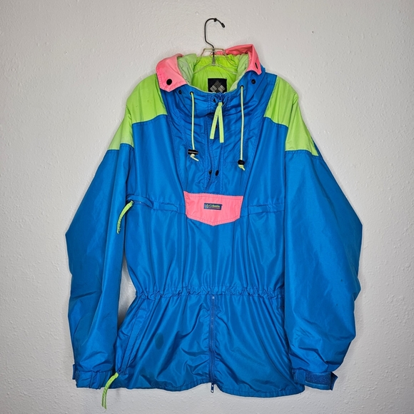 Columbia | Jackets & Coats | Vintage 9 Columbia Colorblock Neon Jacket ...